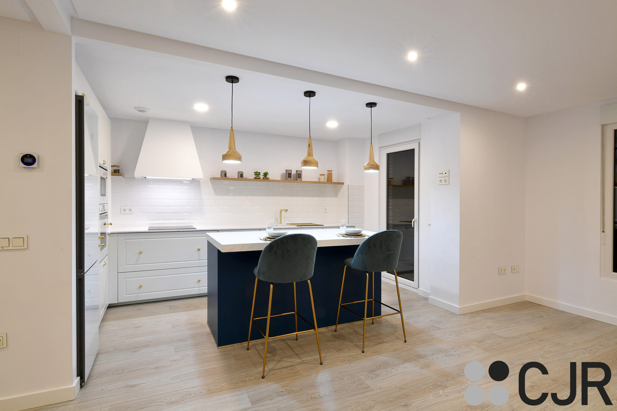 Cocinas azules y blancas modernas CJR | Cocinas CJR Santos