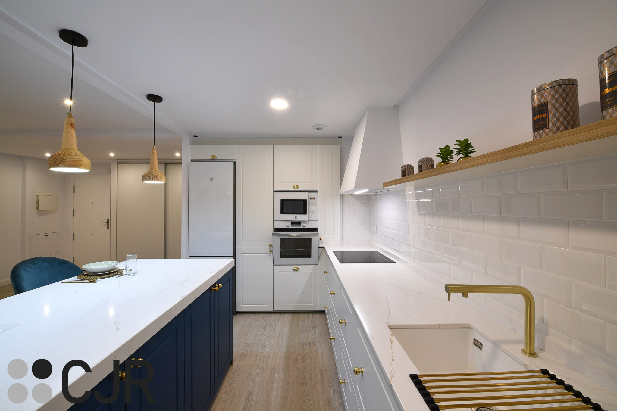 Cocinas azules y blancas modernas CJR | Cocinas CJR Santos