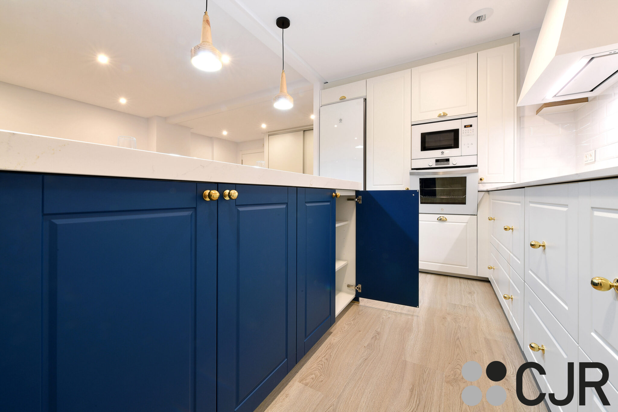 Cocinas azules y blancas modernas CJR | Cocinas CJR Santos