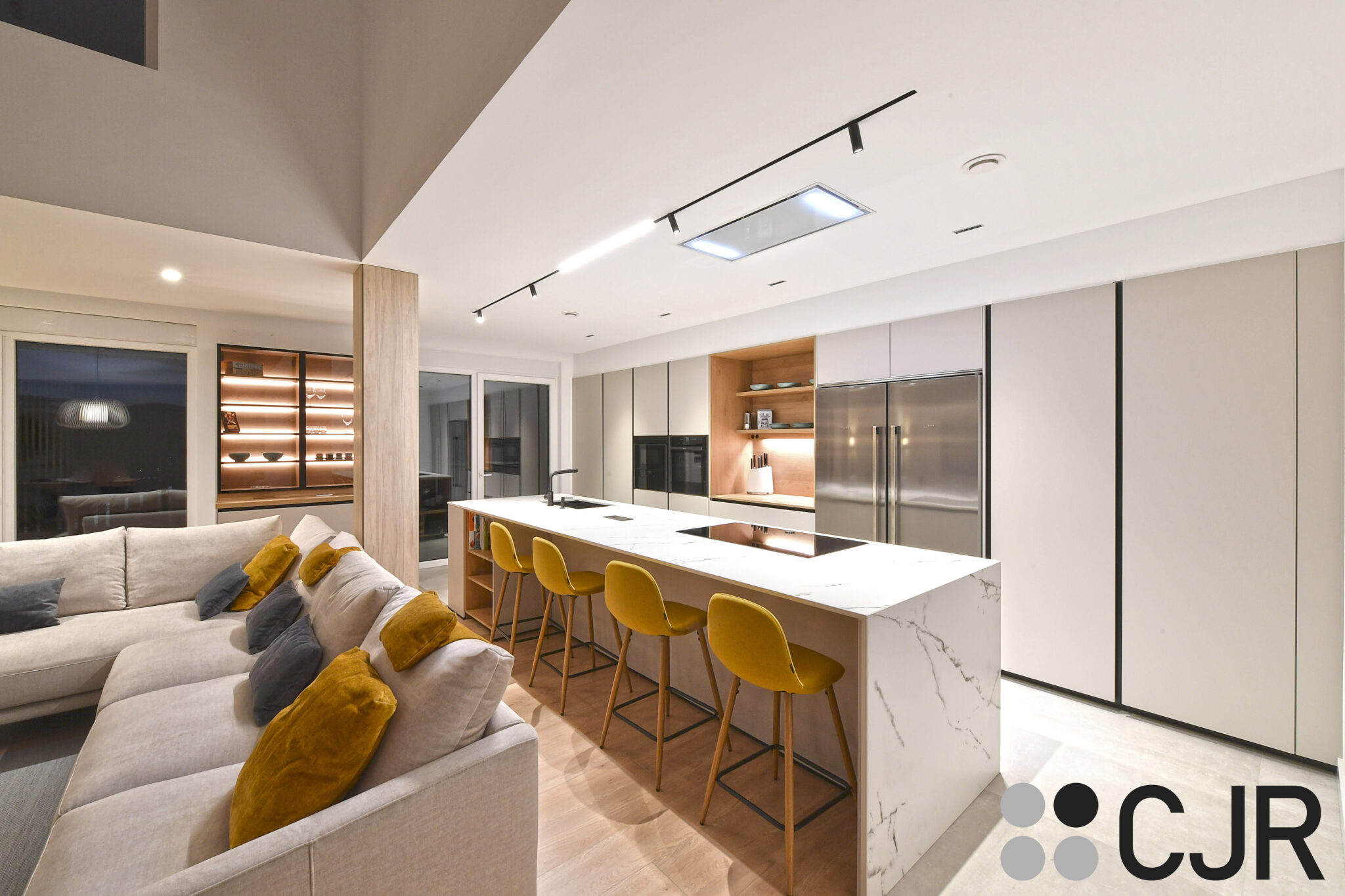 Cocina moderna abierta al salon con isla Dekton Kairos CJR | Cocinas ...